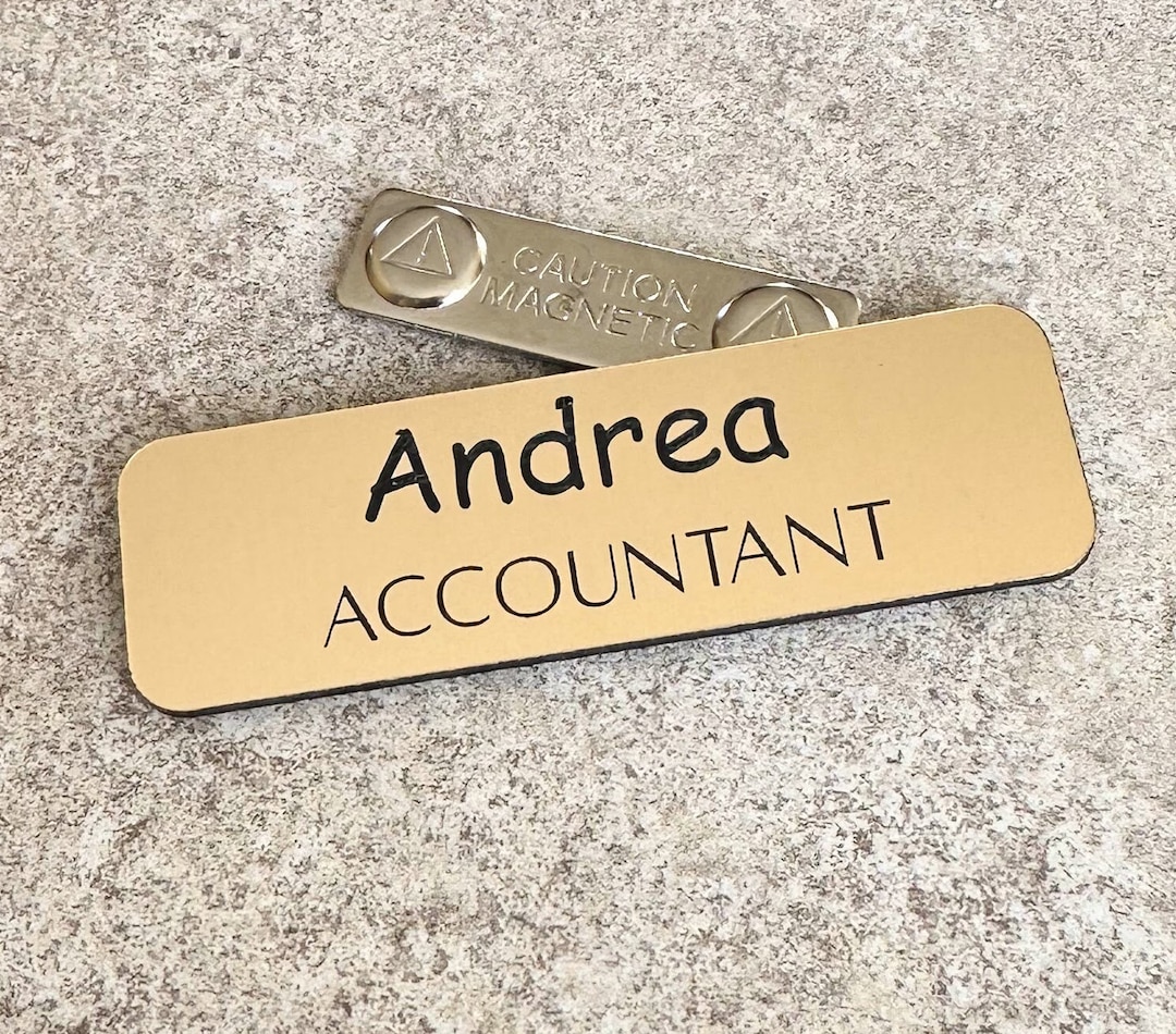 Custom Badge With Magnet Personalized Engraved Name Badge Business Name ...