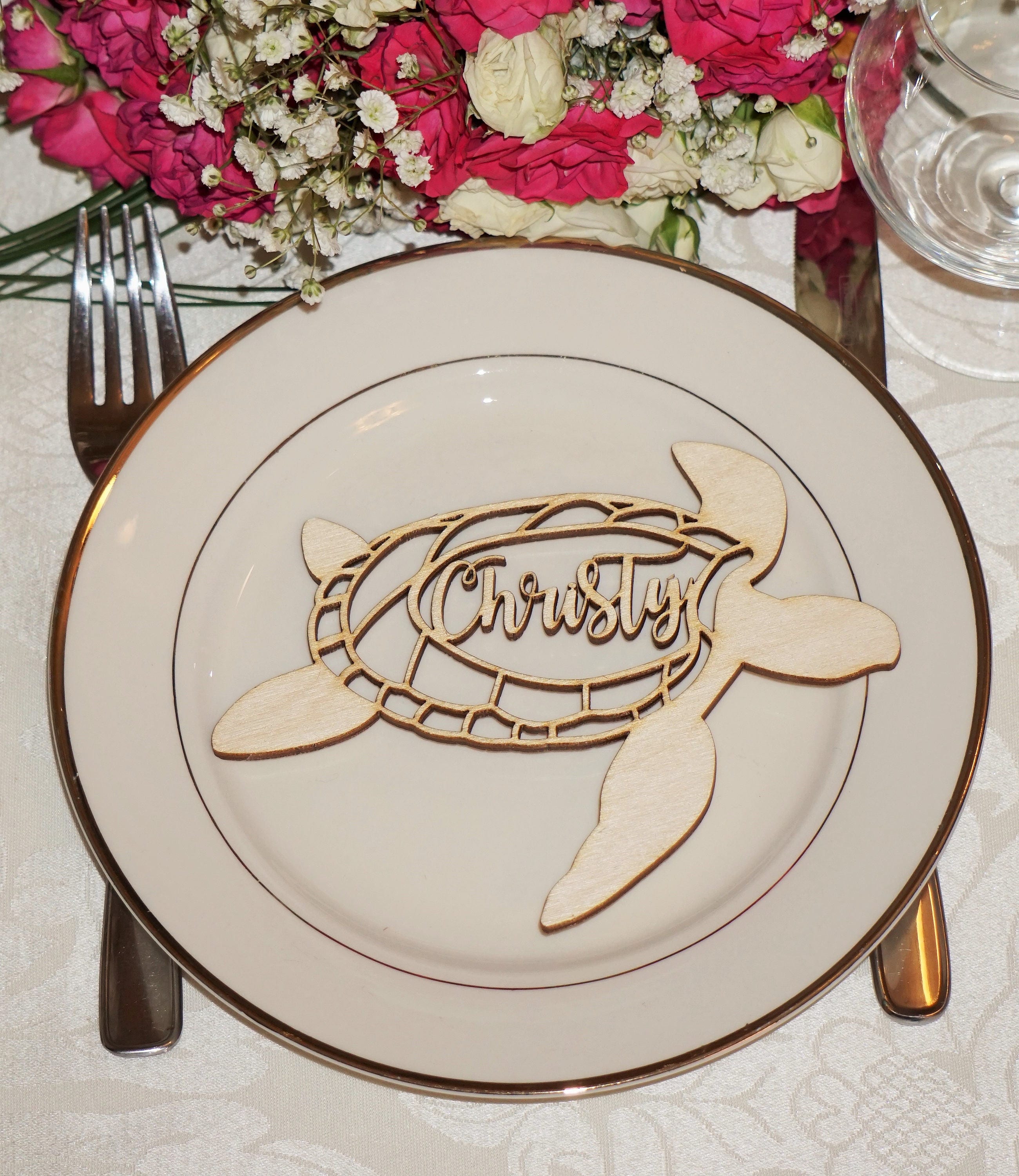 Turtle place cards ocean Wedding table decor Custom shape | Etsy