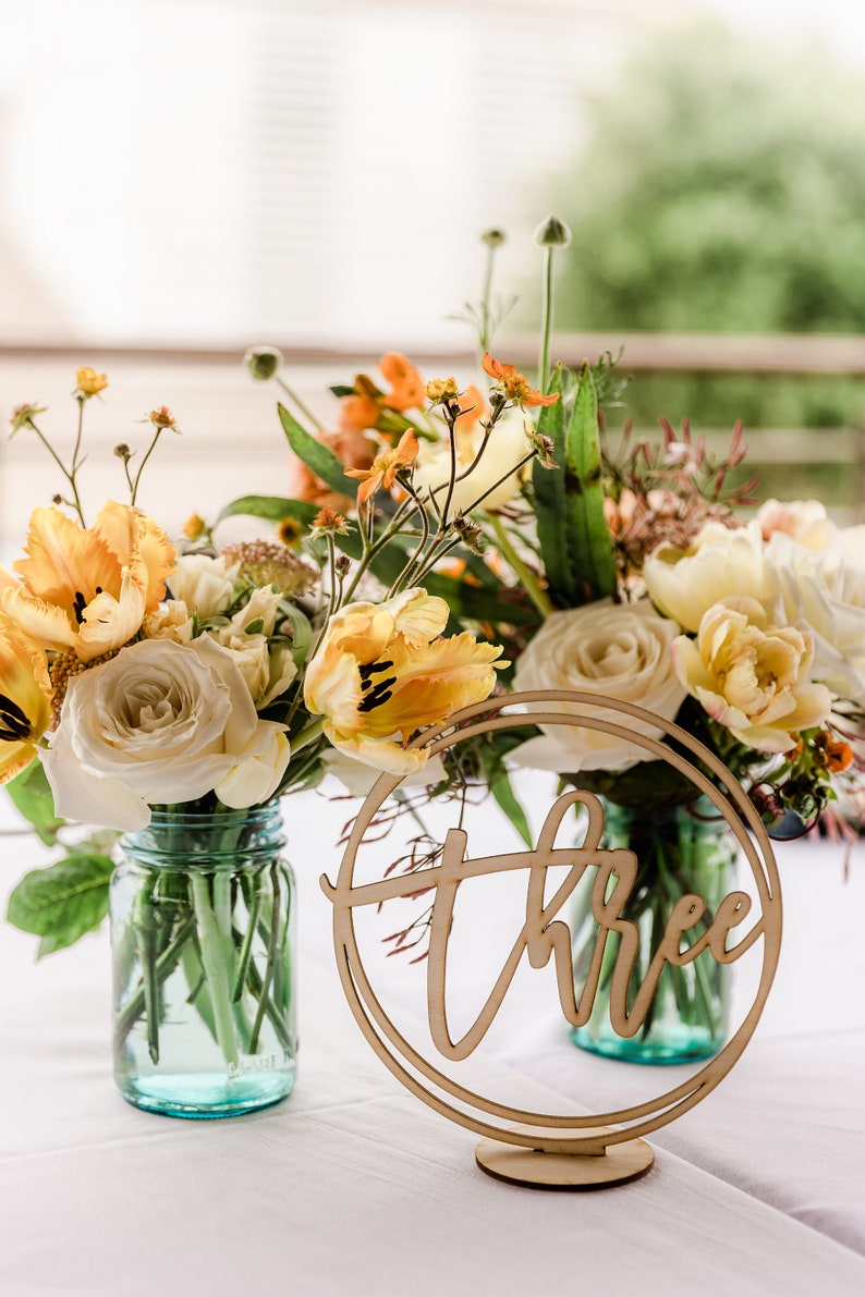 Freestanding Wooden Table Numbers Wooden Table Numbers Round - Etsy