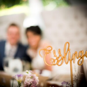Custom TABLE NAMES Wooden Custom Wedding Table Name Topper Personalised ...