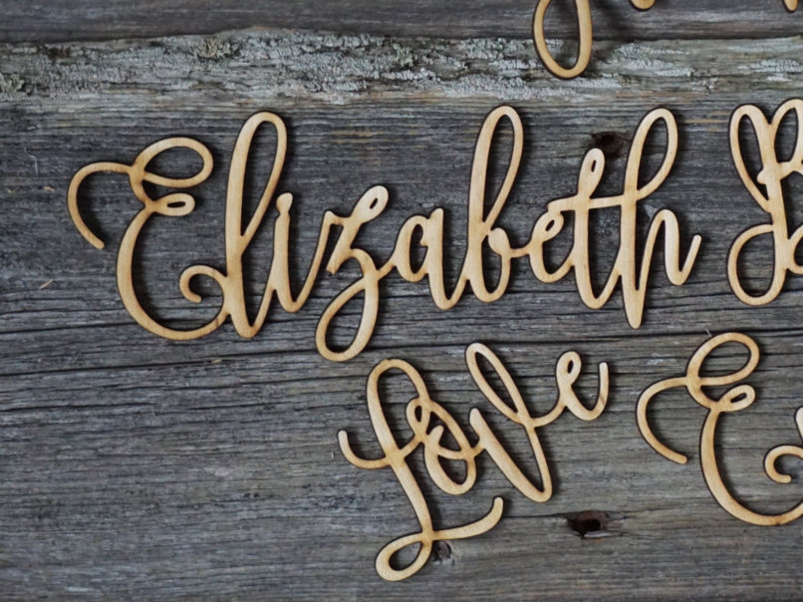 10 Laser Cut Wood Names Custom Laser Cut Name Signs Wedding Place Cards ...