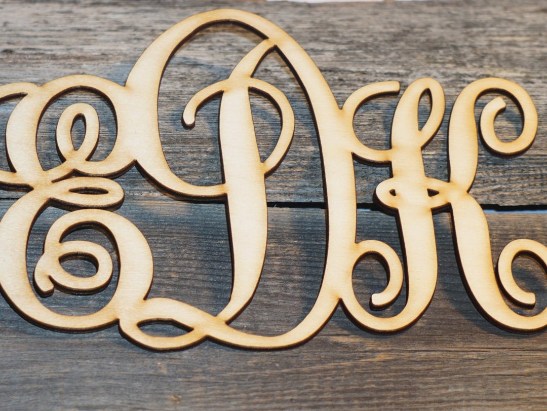 Wood Monogram Painted Wooden Monogram Vine Monogram Door Hanger Nursery ...
