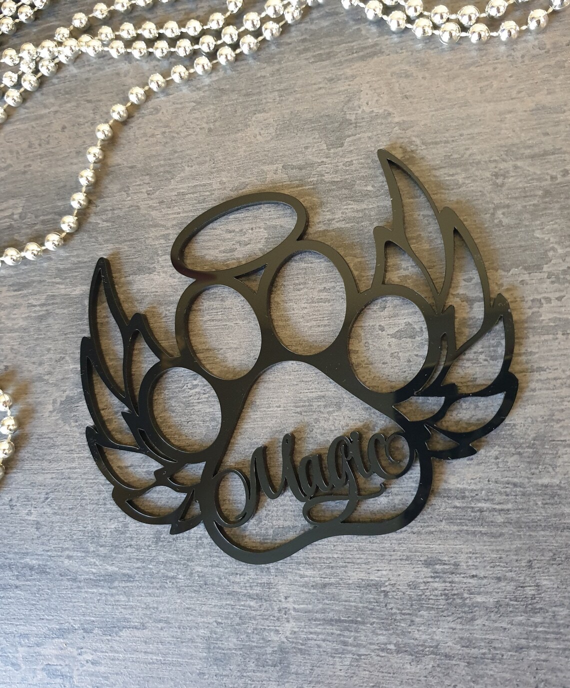 Custom Pet Memorial Ornament Dog Angel Wings Ornament Personalized Paw ...