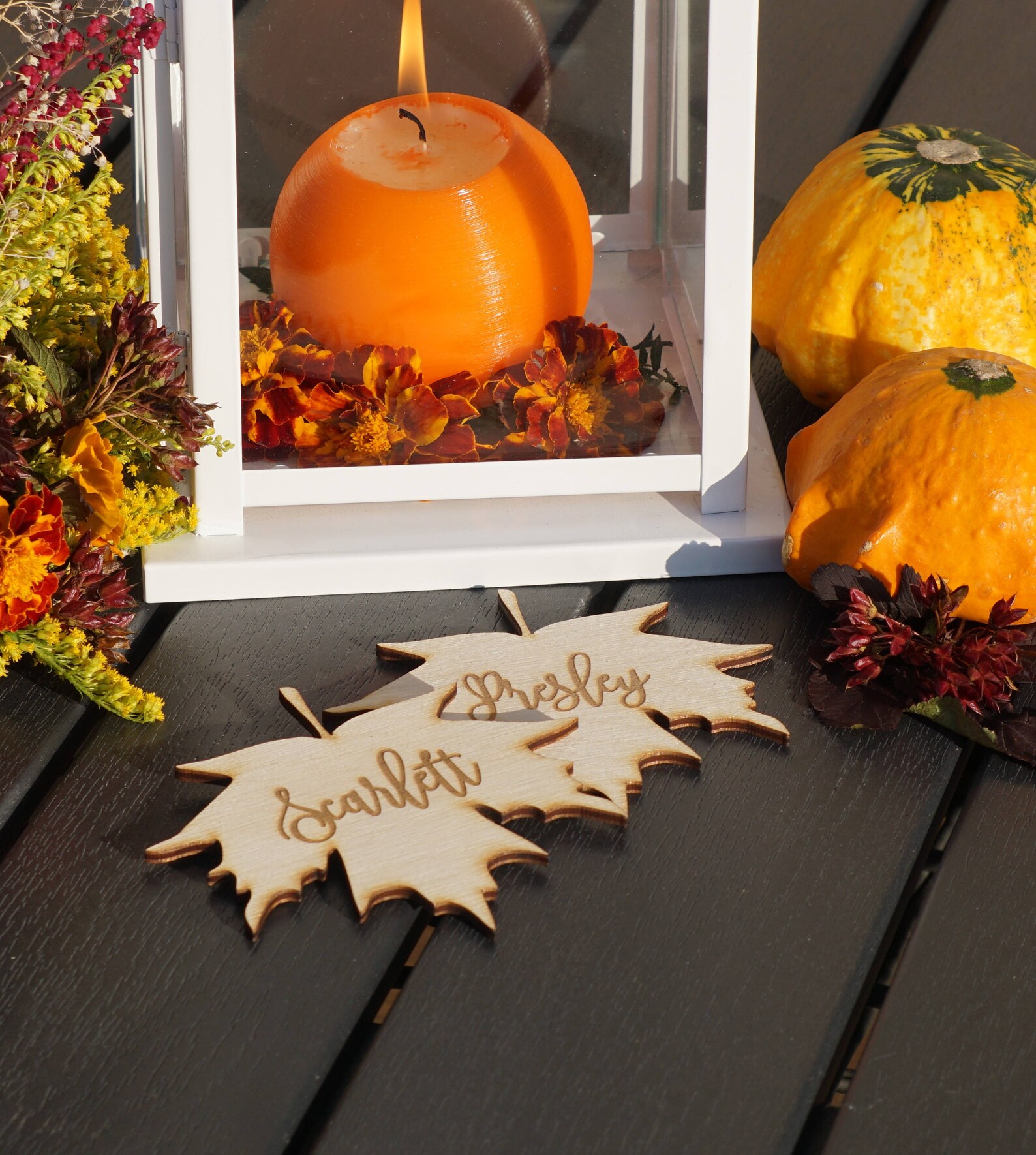 Maple Leaves Place Cards Thanksgiving Place Cards Laser Cut Leaves ...