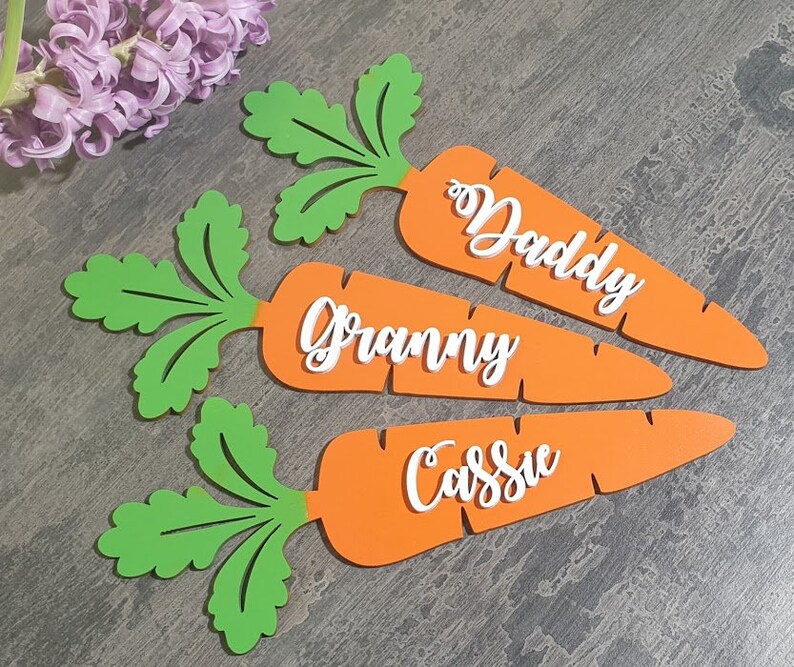 Custom Easter Basket Tags Easter Carrot Tags Personalised Carrot Easter ...