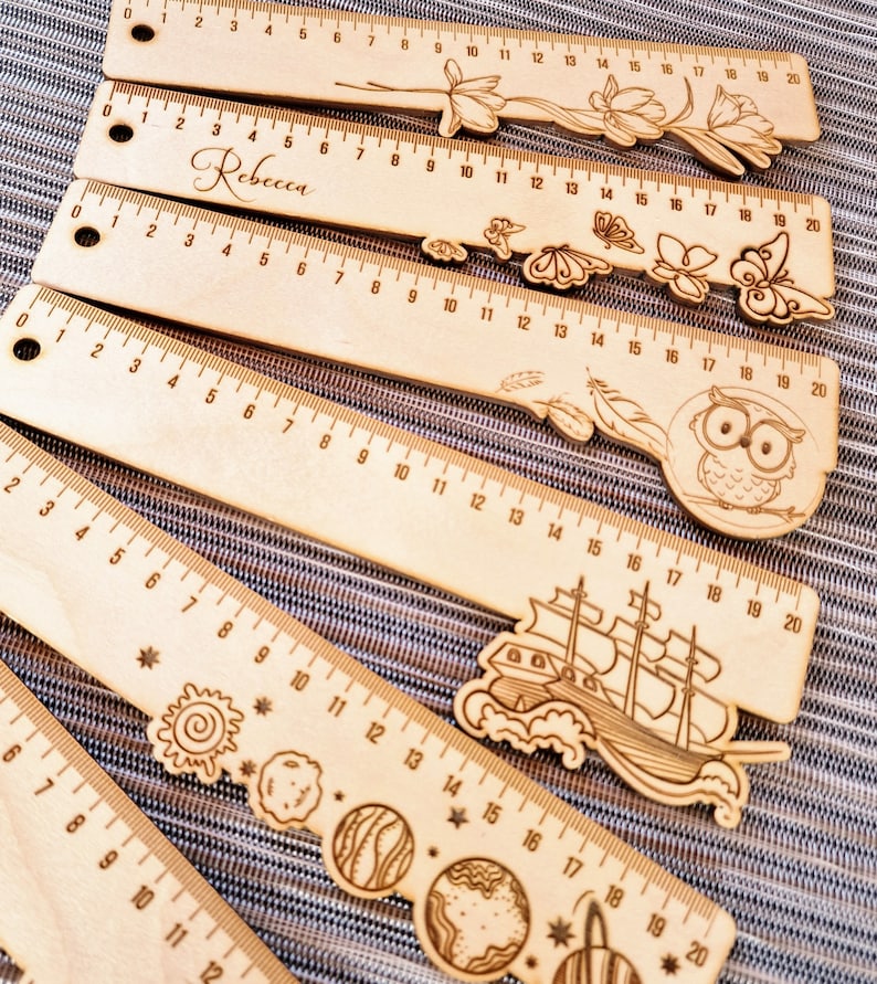 Personalized Wooden Ruler Custom Ruler Laser Cut Ruler - Etsy