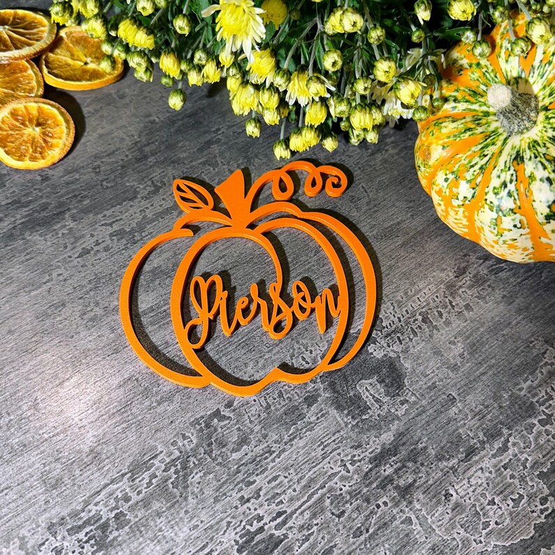 Custom Name Pumpkin Personalized Pumpkin Decor Wooden Pumpkin Place ...