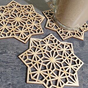 Arabic Pattern Coasters Wood Coasters Ramadan Decorations Islamic Home ...