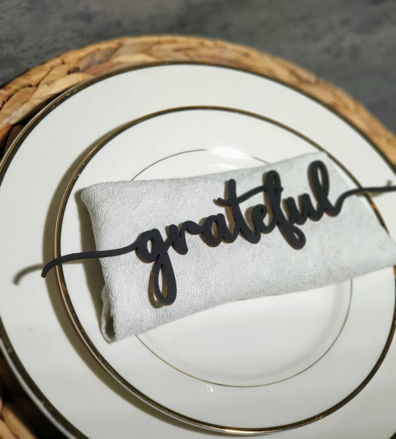Thankful Place Card CUSTOM Thanksgiving Place Card Thanksgiving Table ...