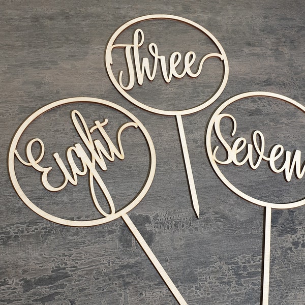 Wood Table Numbers - Etsy