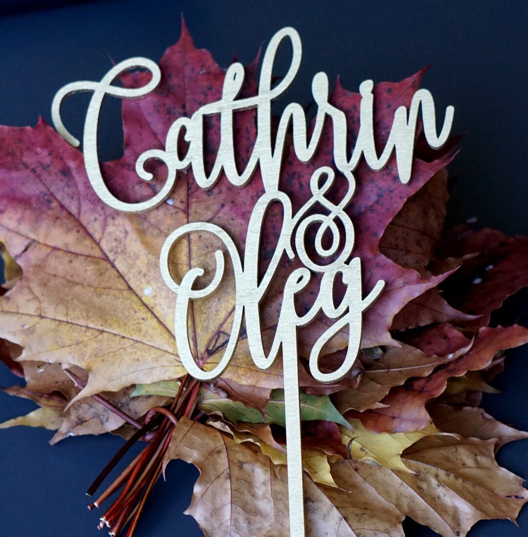 Gold Wedding Cake Topper Names Cake Topper Wedding Signs Custom Cake ...