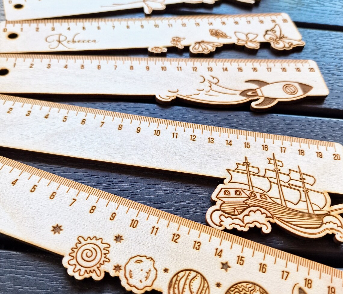 Personalized Wooden Ruler Custom Ruler Laser Cut Ruler - Etsy