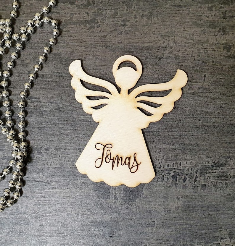 CHRISTMAS ANGEL With Engraving Custom Christmas Baubles Personalized ...