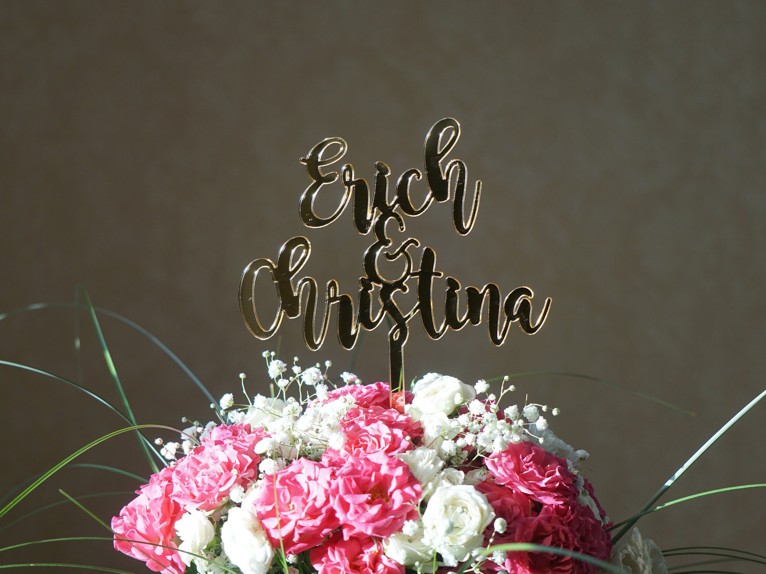 Gold Wedding Cake Topper Gold Mirror Wedding Cake Topper - Etsy