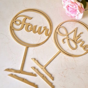 FREE STANDING NUMBERS Wood Table Numbers, Wedding Round Table Numbers ...