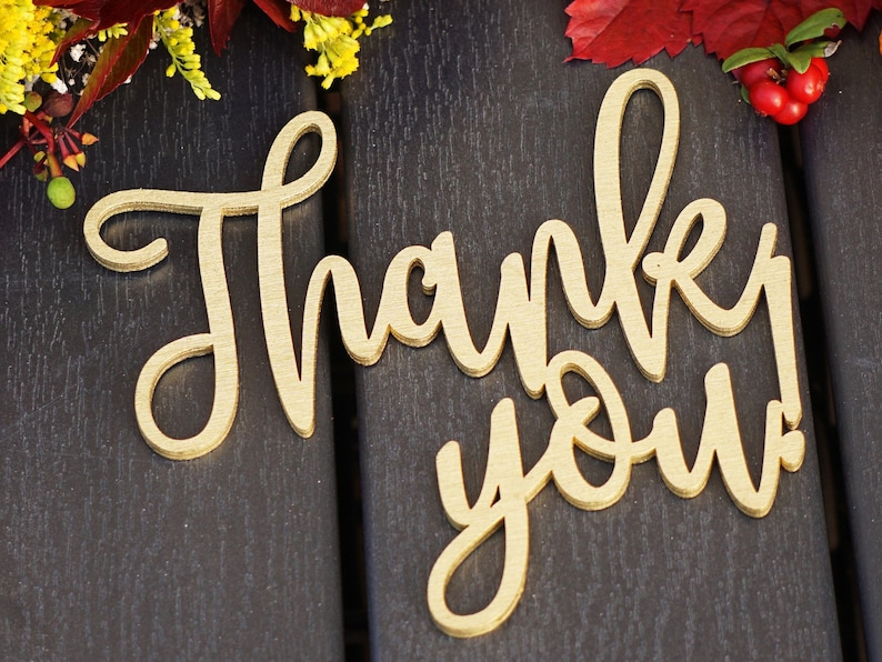 Thank you sign Thank you laser cut sign thank you tags | Etsy