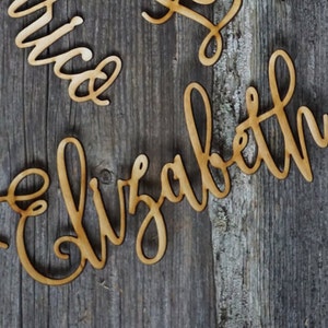 10 Laser Cut Wood Names Custom Laser Cut Name Signs Wedding Place Cards ...