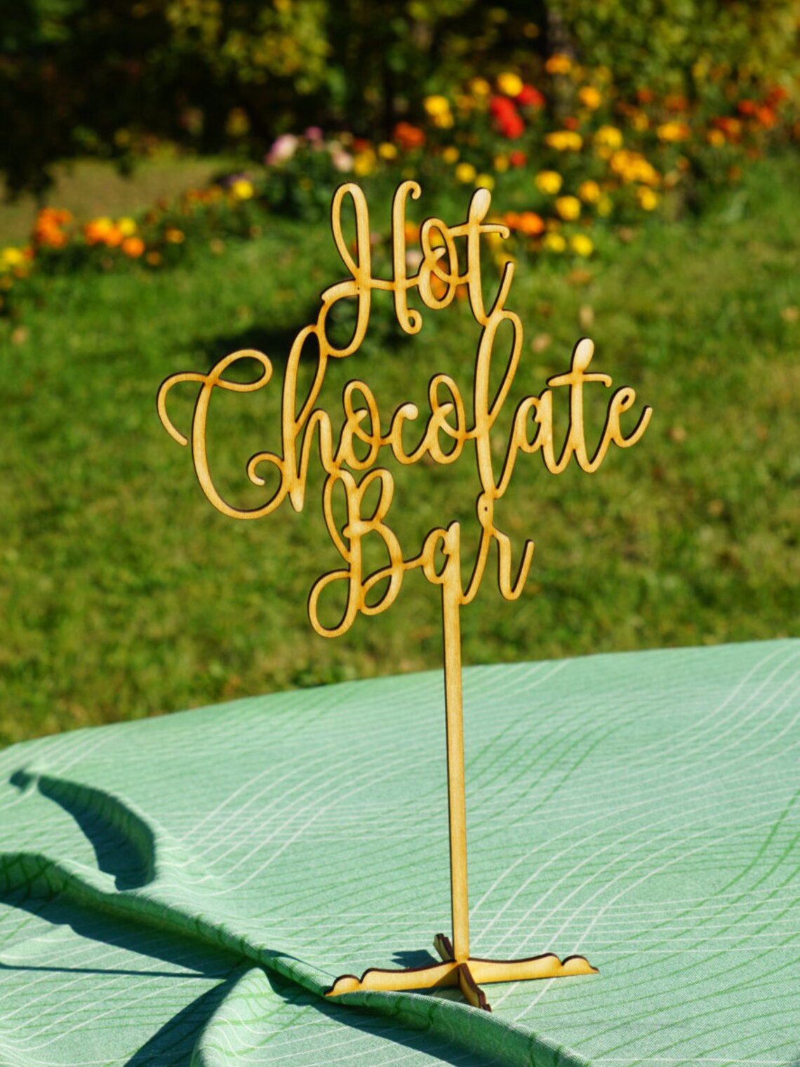 Laser Cut TABLE NAME Free Standing Wooden Table Names Personalised ...