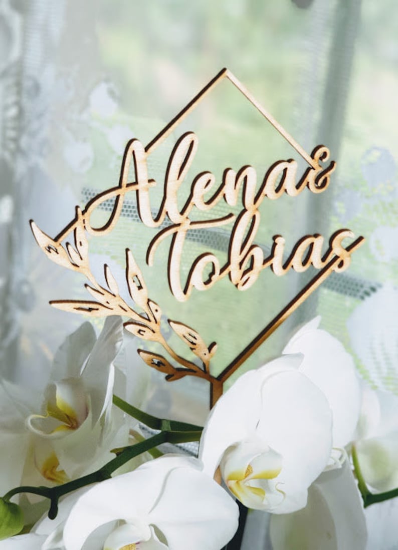 Cake Topper Wood Cake Topper Laser Cut Wedding Signs Custom | Etsy