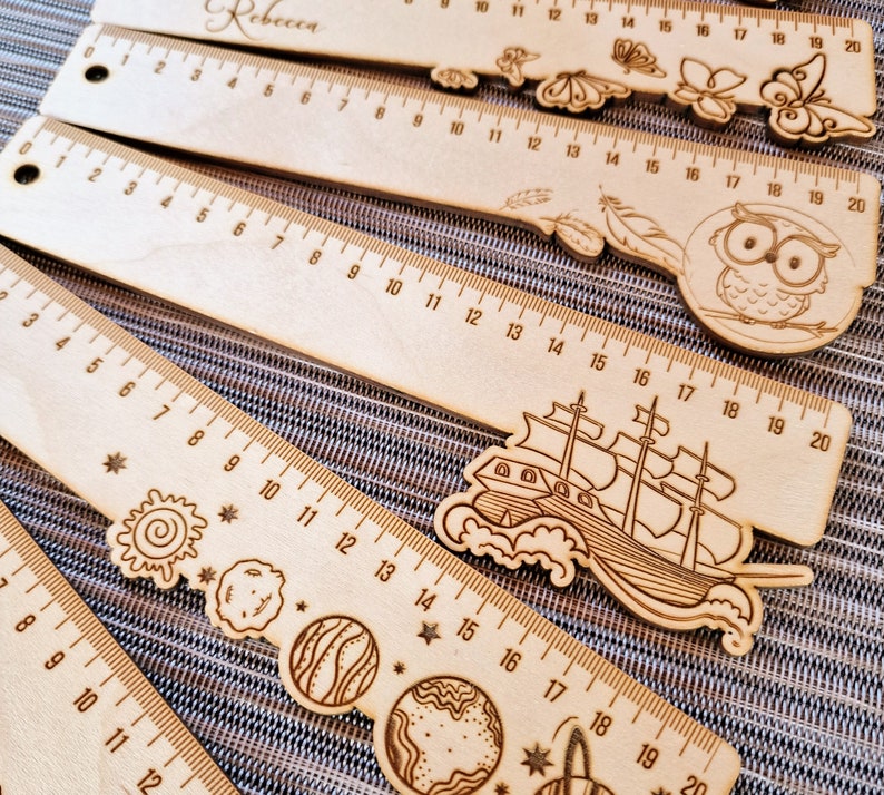 Personalized Wooden Ruler Custom Ruler Laser Cut Ruler - Etsy