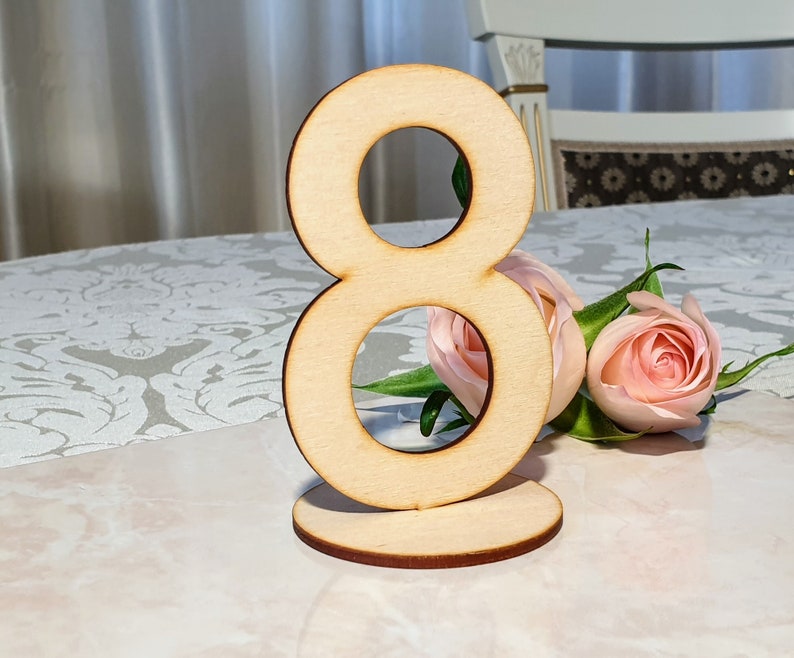 Wood Table Numbers With Base Wedding Table Numbers Table Decoration 4 ...