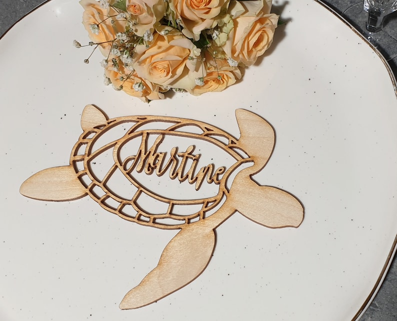 Turtle Place Cards Ocean Wedding Table Decor Custom Shape Wedding Decor ...