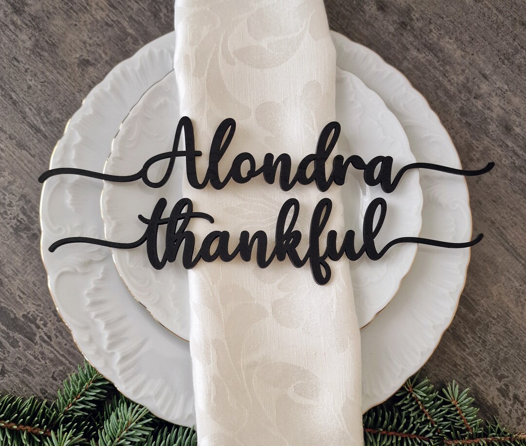 Thankful Place Card CUSTOM Thanksgiving Place Card Thanksgiving Table ...