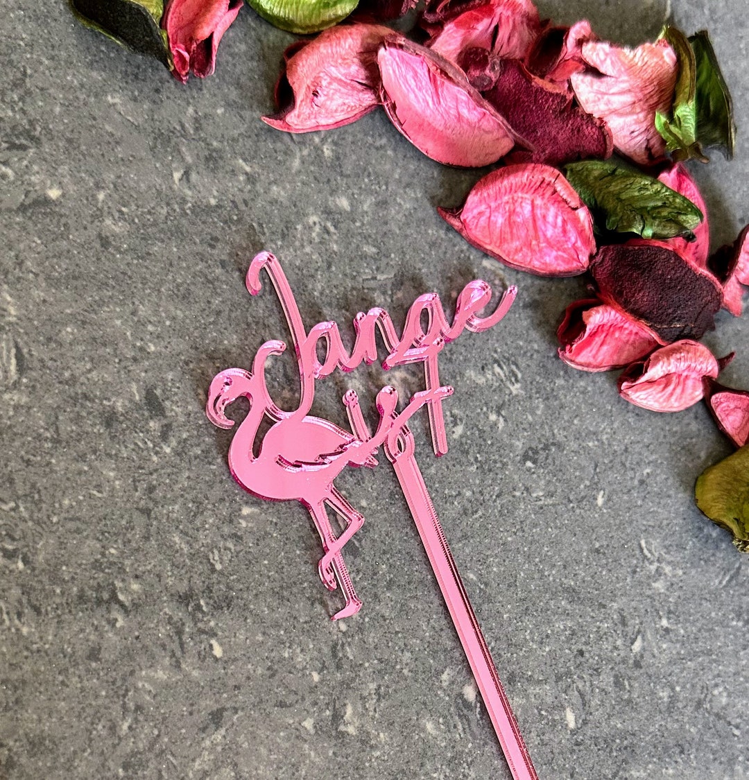 Flamingo Drink Stirrers Custom Drink Stirrers PINK MIRROR Stirrers ...