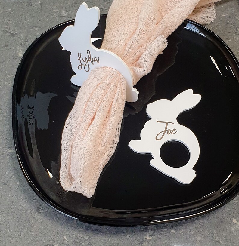 Easter Napkin Rings Rabbit Napkin Rings for Easter Bunny Place - Etsy