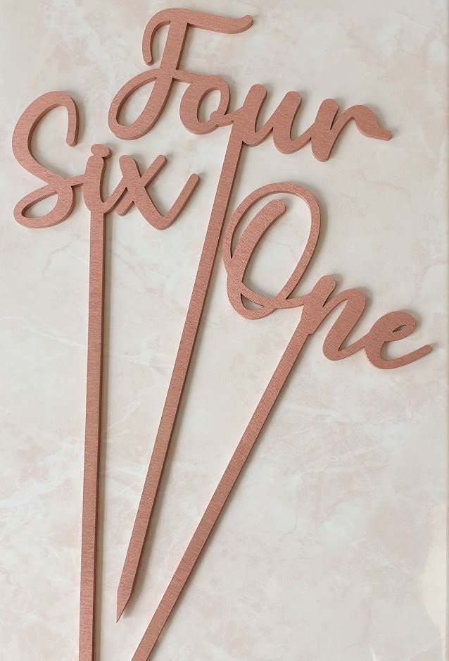 Table Numbers Wood Custom Wedding Table Numbers With Stick - Etsy
