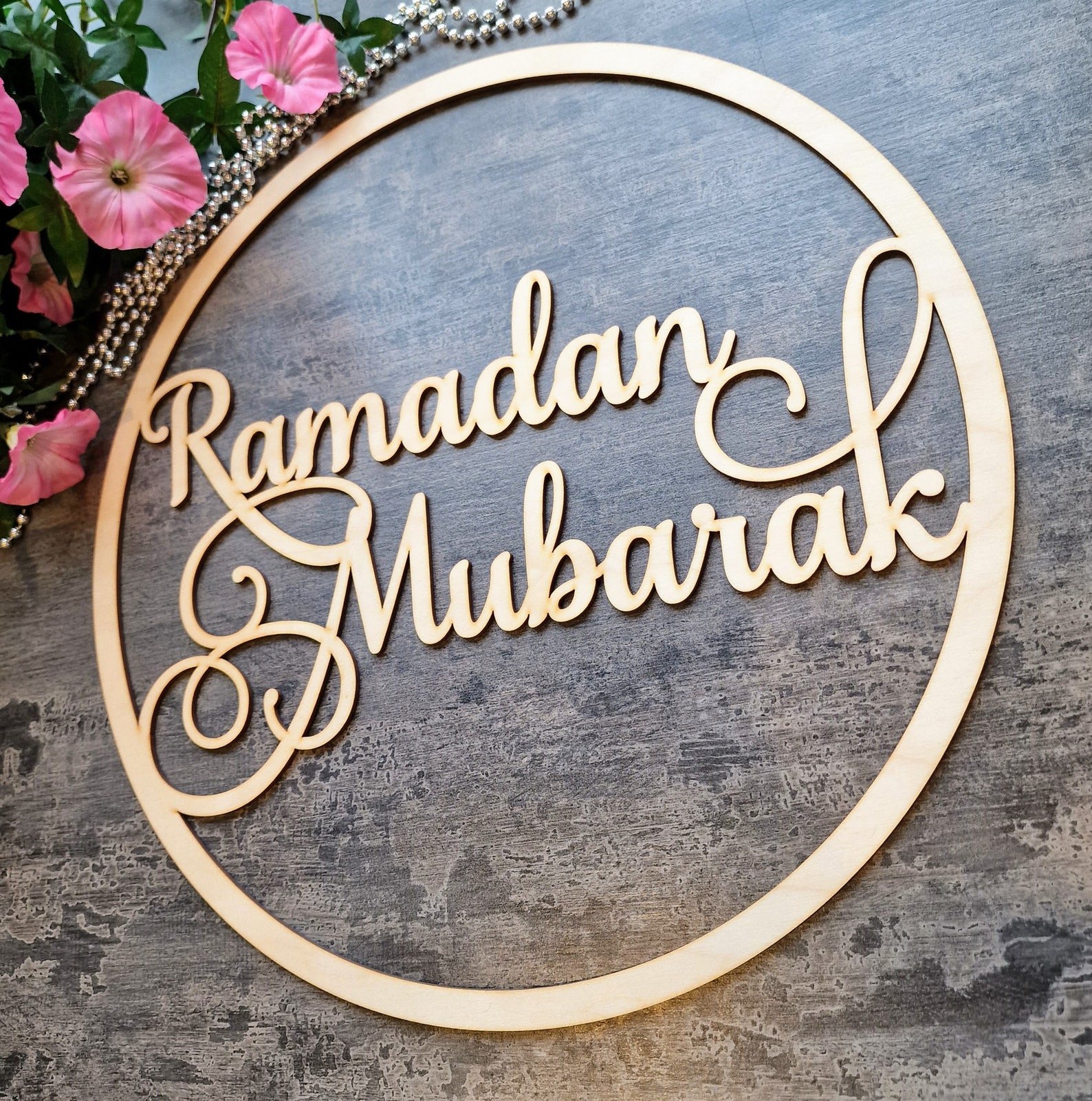 40 Cm High Ramadan Decor Wood Laser Cut Ramadan Circle Decor Ramadan ...