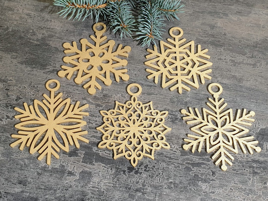 Wood Snowflake Christmas Decorations 3 in or 4 in Wooden Snowflake ...