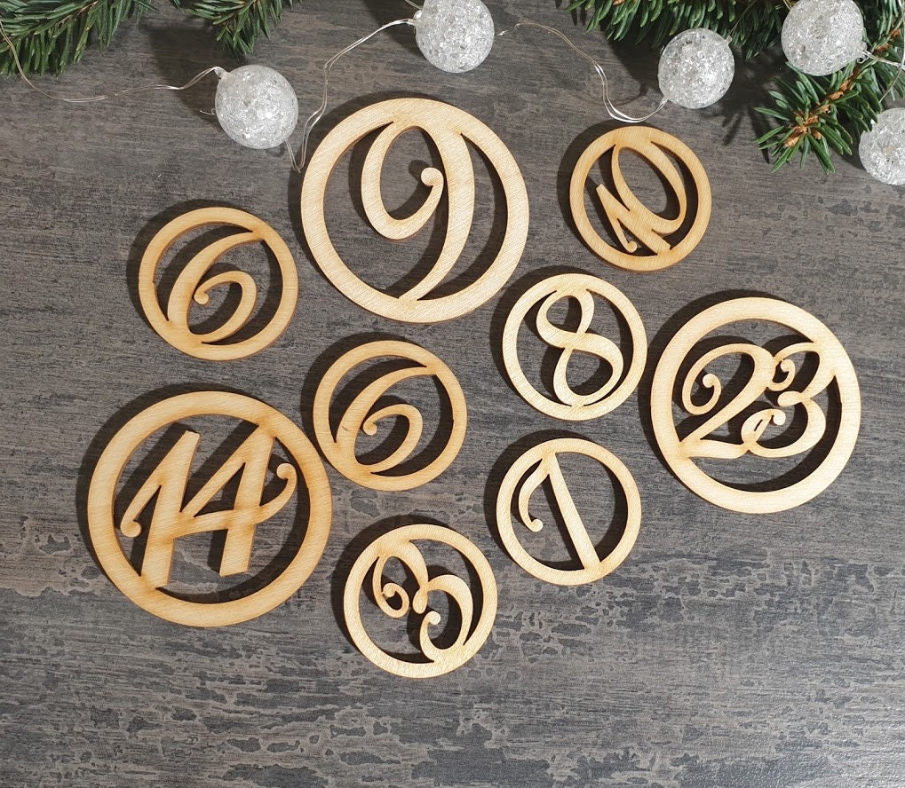Advent Calendar Wooden Number Tags Advent Wood Tags Natural - Etsy