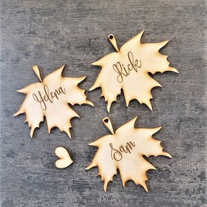 Maple Leaves Place Cards Thanksgiving Place Cards Laser Cut Leaves ...