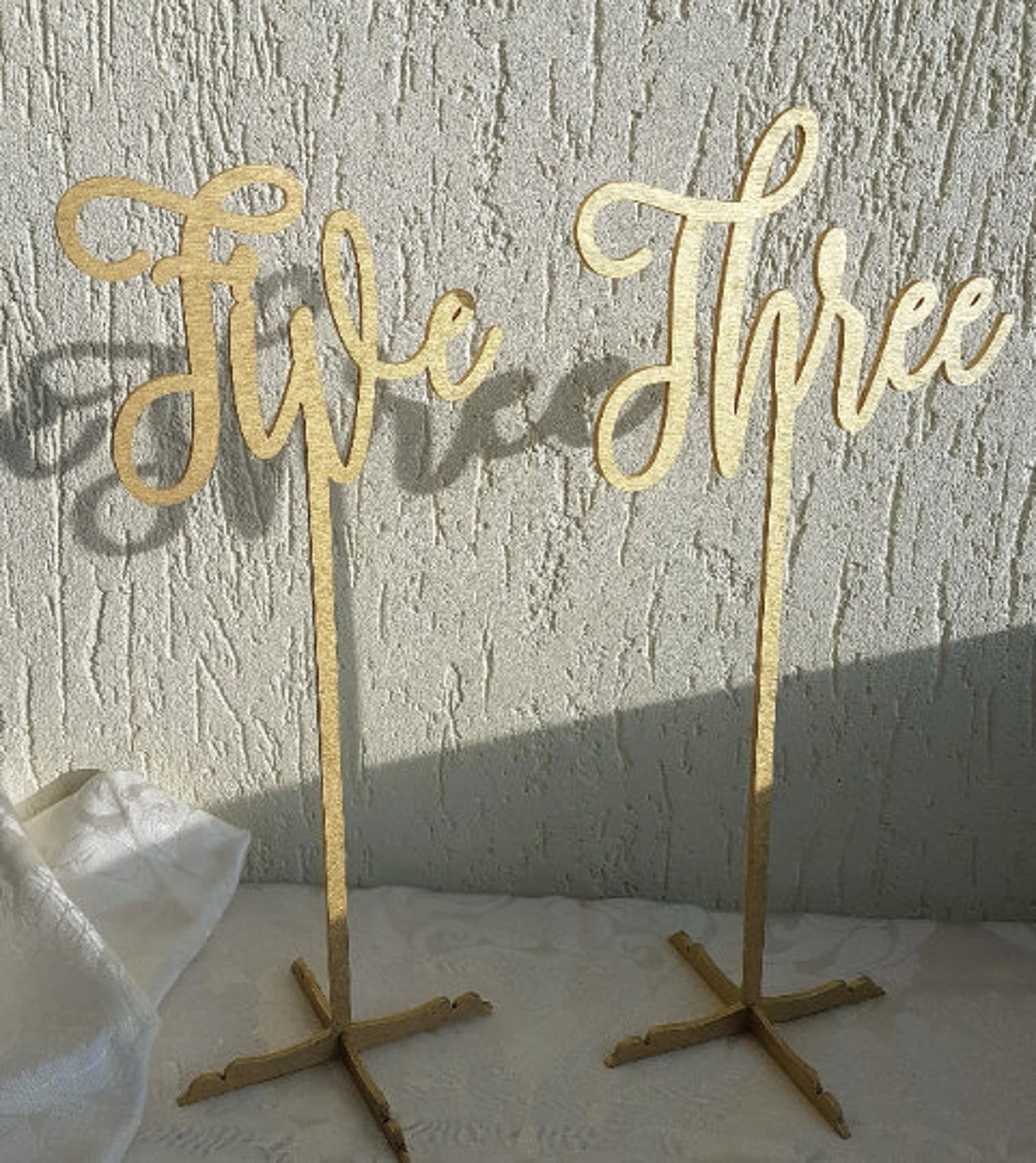 Freestanding Wooden Table Numbers Wooden Table Numbers Round Wooden ...