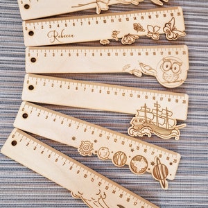 Personalized Wooden Ruler Custom Ruler Laser Cut Ruler Engraved Ruler ...
