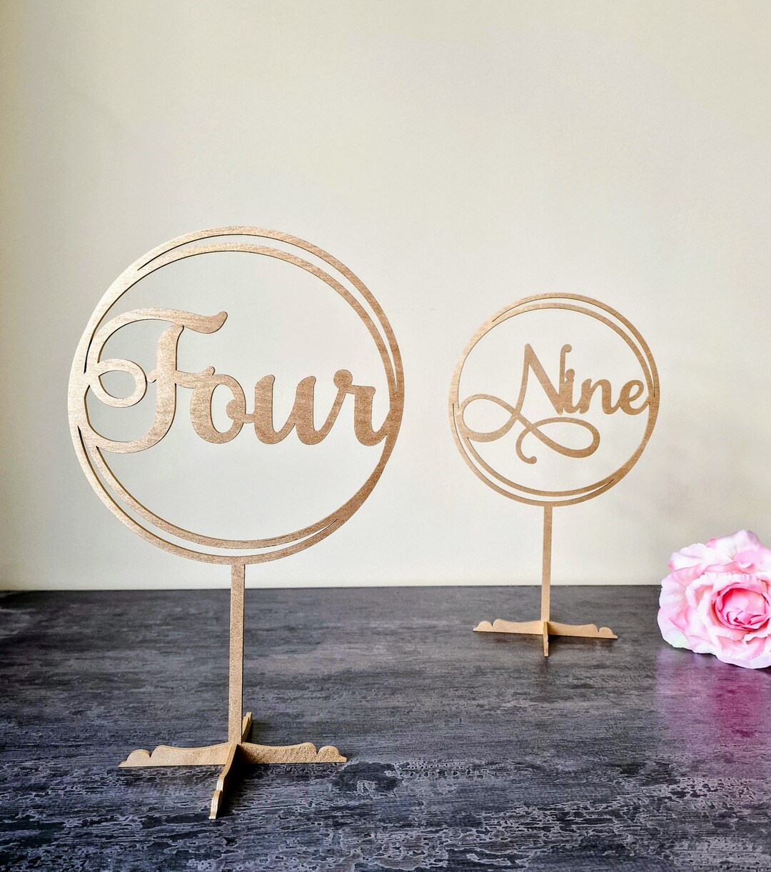 FREE STANDING NUMBERS Wood Table Numbers, Wedding Round Table Numbers ...