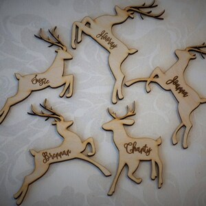 Table Decor Christmas Place Cards Reindeer Place Cards Christmas Table ...