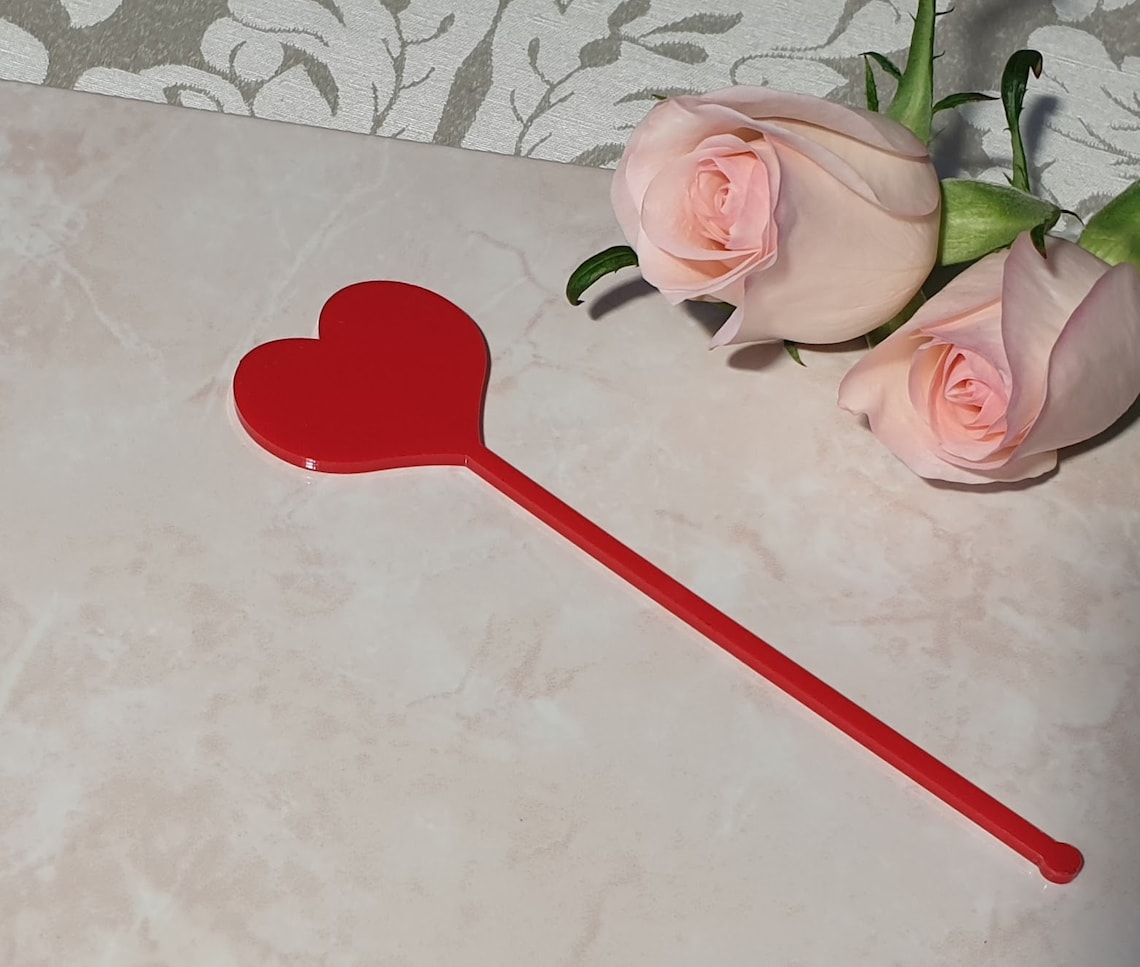 Heart Drink Stirrers Heart Stirrers Red Swizzle Sticks - Etsy
