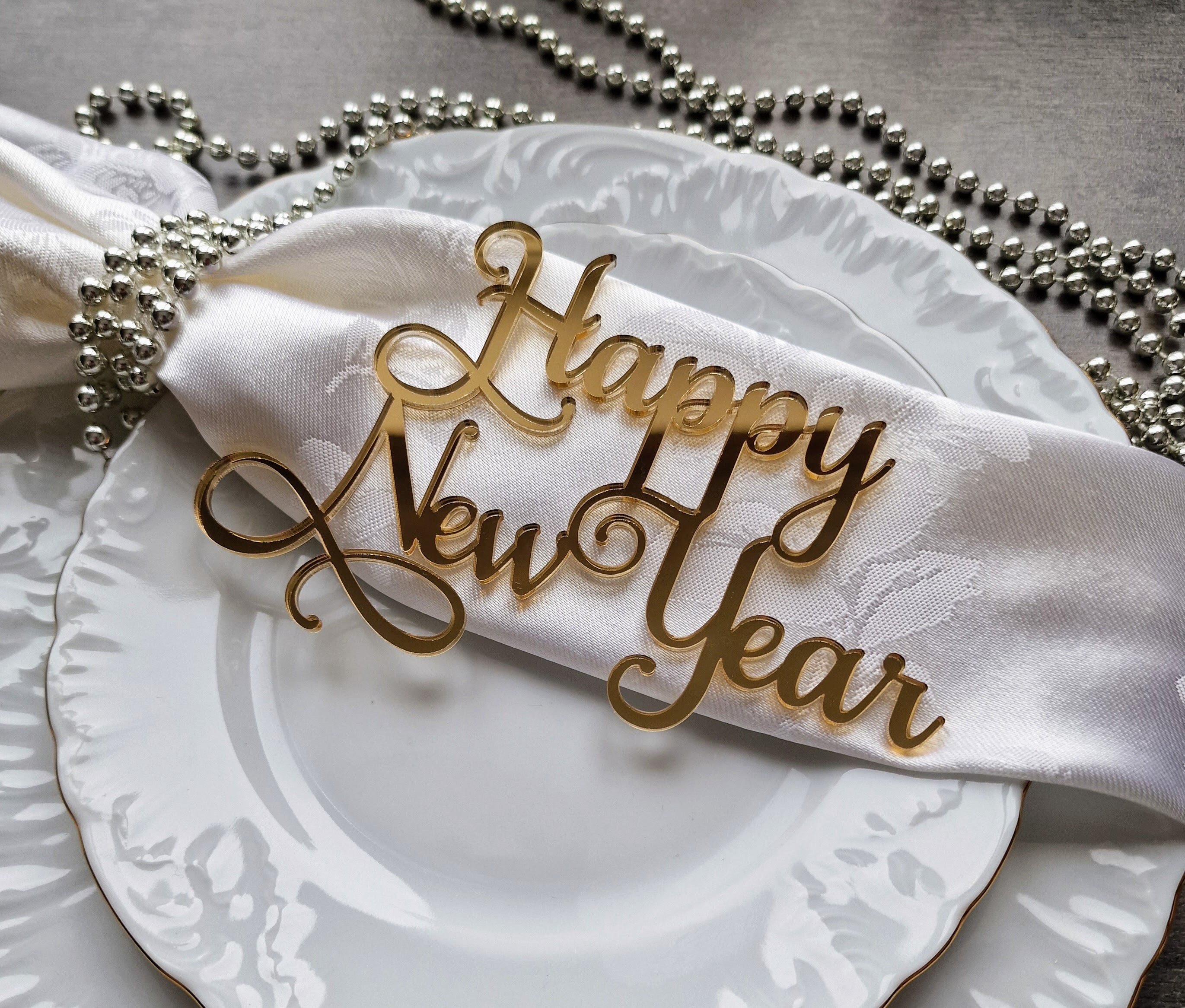Happy New Year Table Decor Happy New Year Place Cards Happy New Year ...