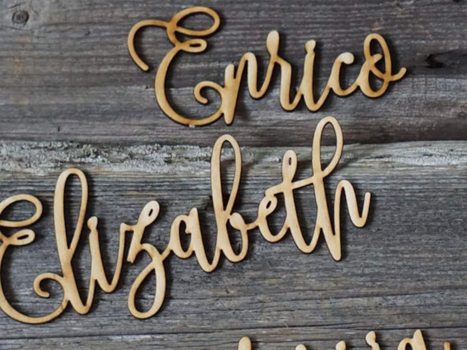 10 Laser Cut Wood Names Custom Laser Cut Name Signs Wedding Place Cards ...