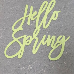 Hello Spring Script Word Cutout Wood Lettering Spring Wreath Supplies ...