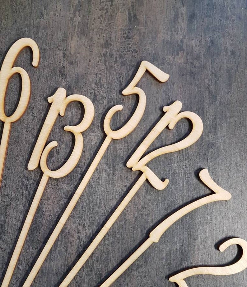 Wooden Table Numbers Custom Wedding Table Number Freestanding - Etsy