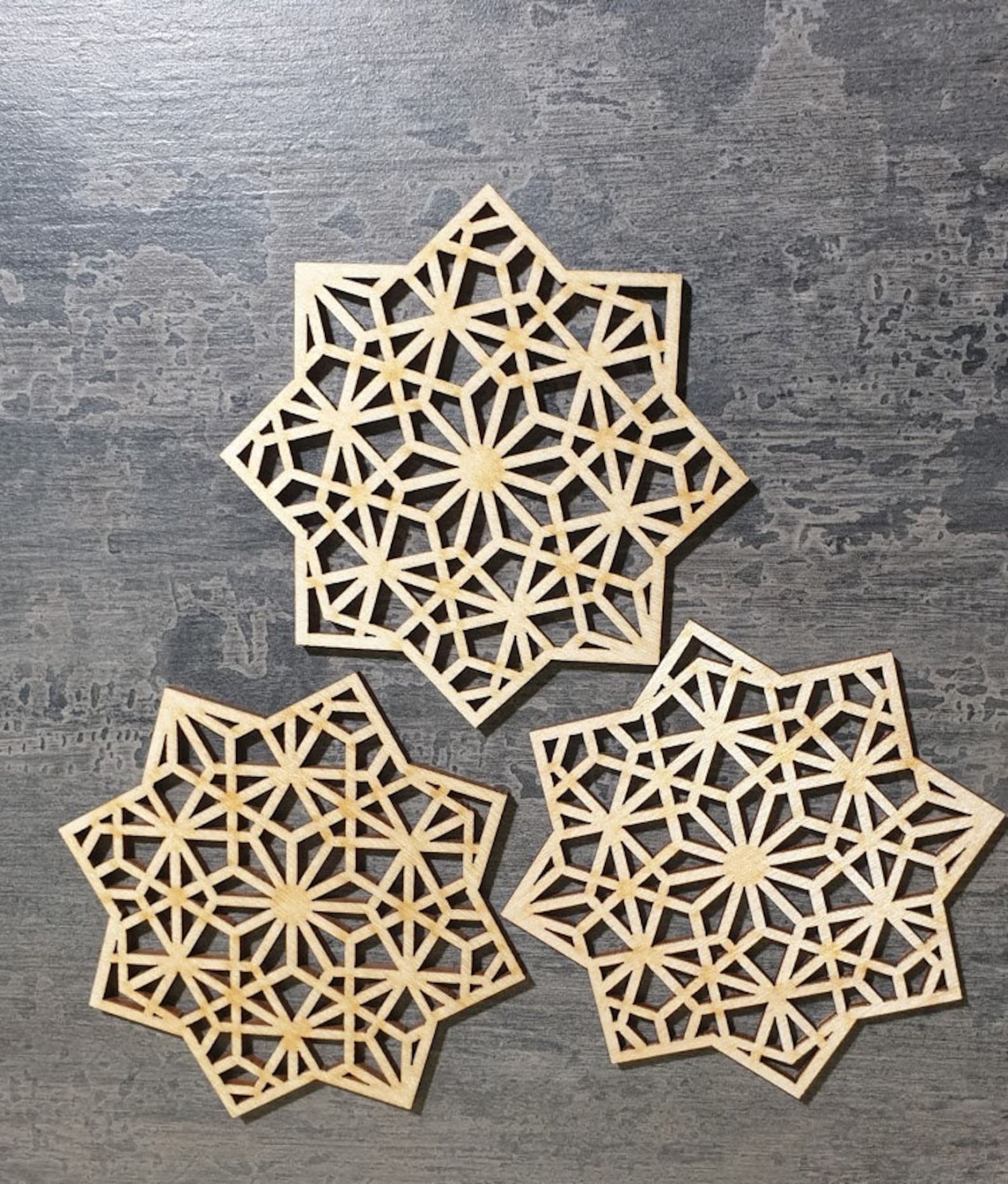 Arabic Pattern Coasters Wood Coasters Ramadan Decorations | Etsy