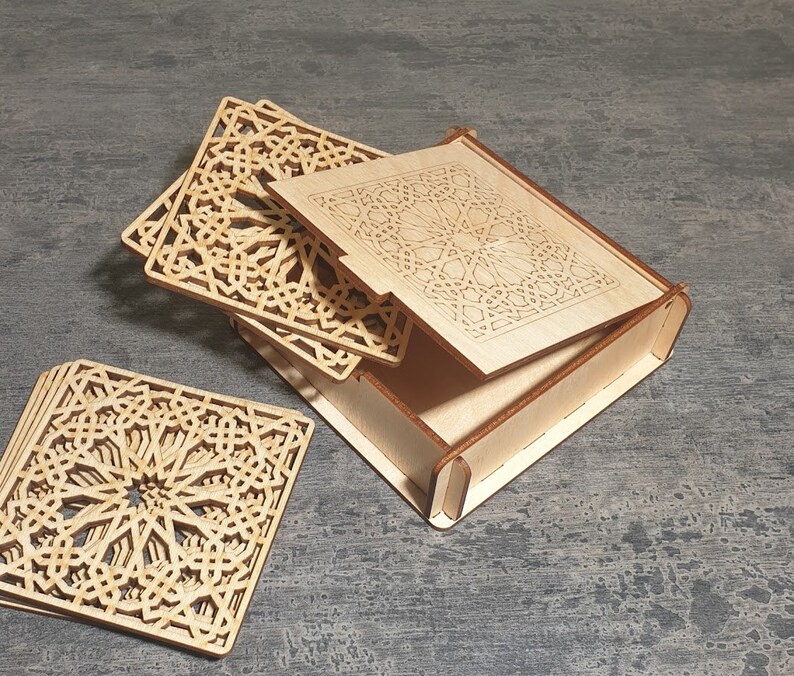 Arabic Pattern Coasters Wood Coasters Ramadan Decorations - Etsy
