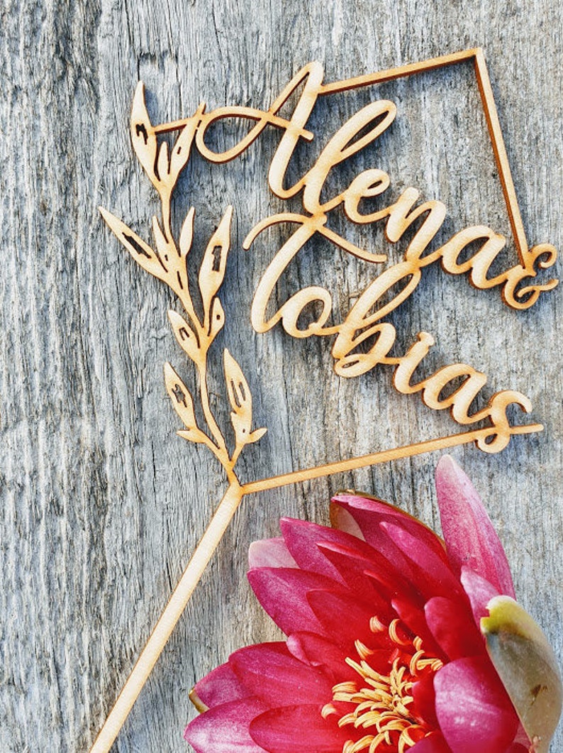 Cake Topper Wood Cake Topper Laser Cut Wedding Signs Custom | Etsy