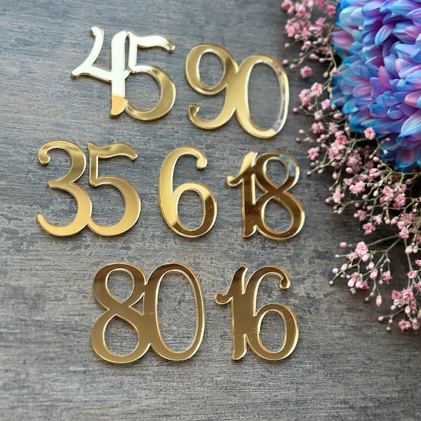 Acrylic Numbers - Etsy