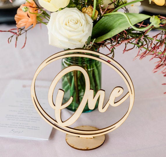 Freestanding Wooden Table Numbers Wooden Table Numbers Round | Etsy