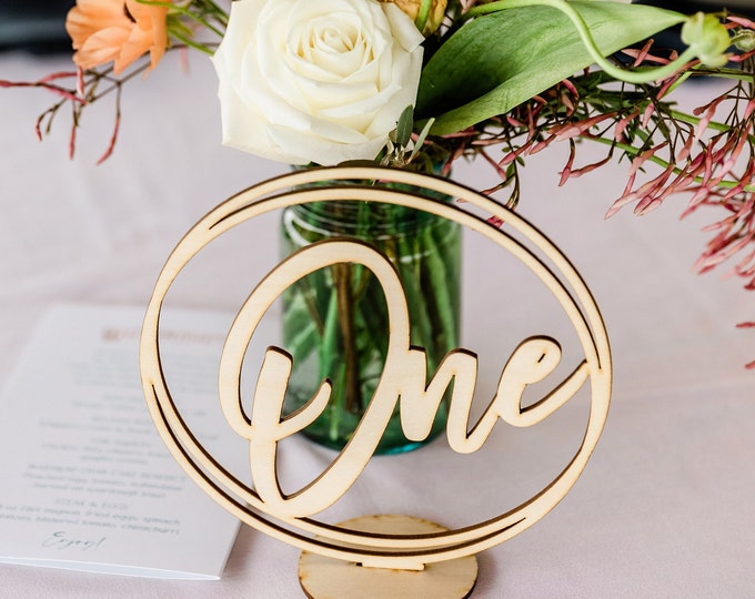 Wooden Table Numbers, Custom Wedding Table Number, Text Table Number ...