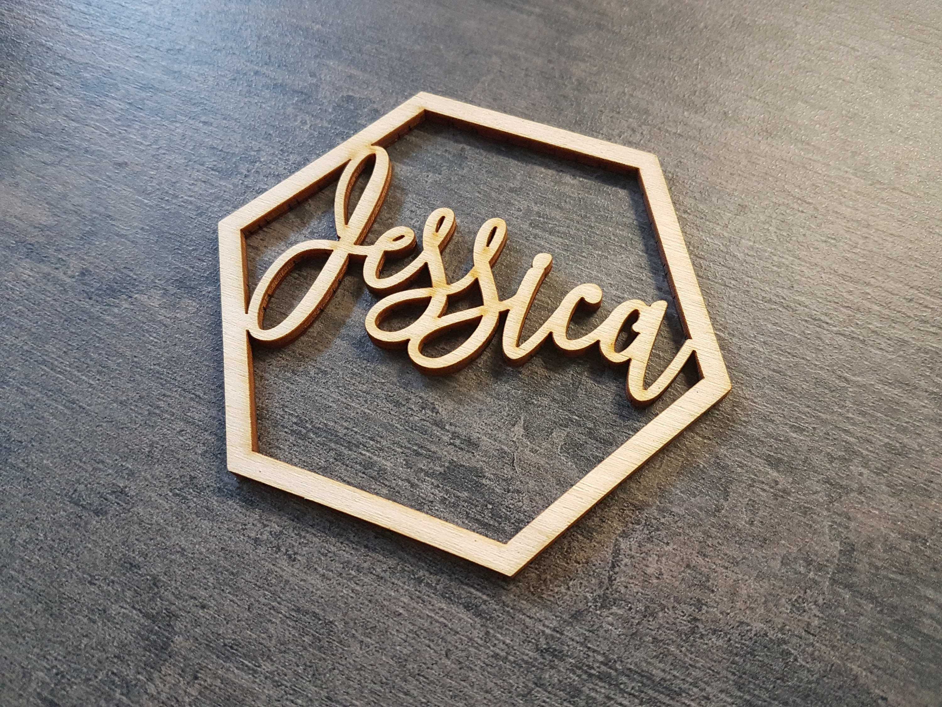 Hexagon Wedding Sign Hexagon Place Cards Gold Hexagon Names | Etsy